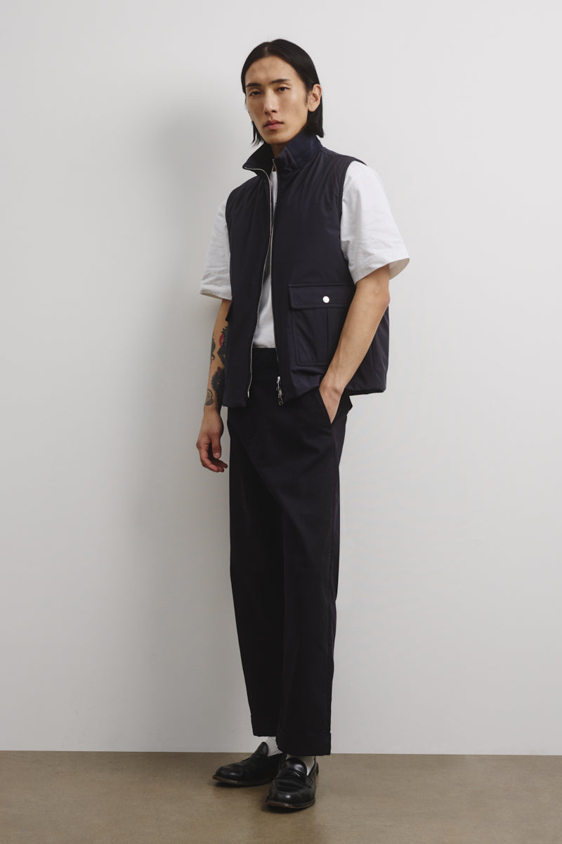 Caddy vest in 3 layer microfiber. waterproof. Blue - Navy